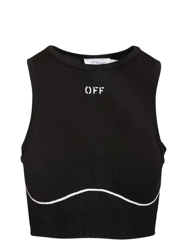 Off-White Off Stamp Seamless Crop Top - Black