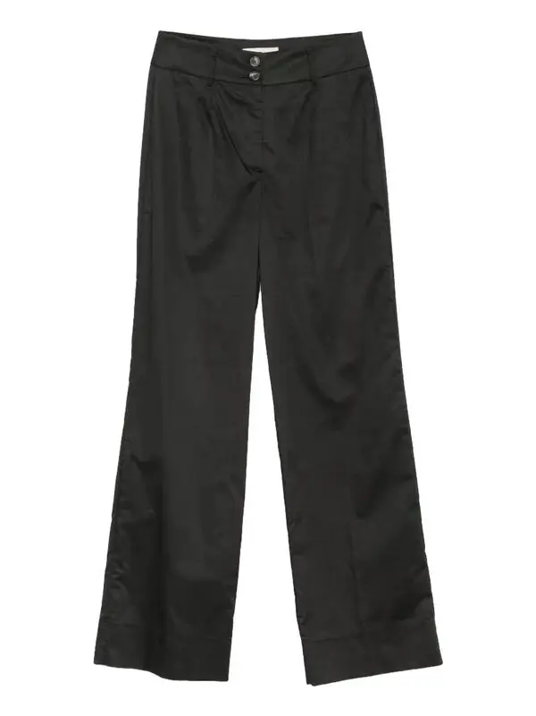 KAOS Tailored Straight-leg Trousers With Satin Finish - Black