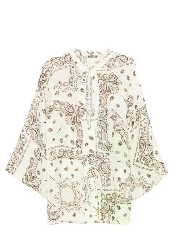 VENUJA Paisley-print Cut-out Mini Dress - Neutrals