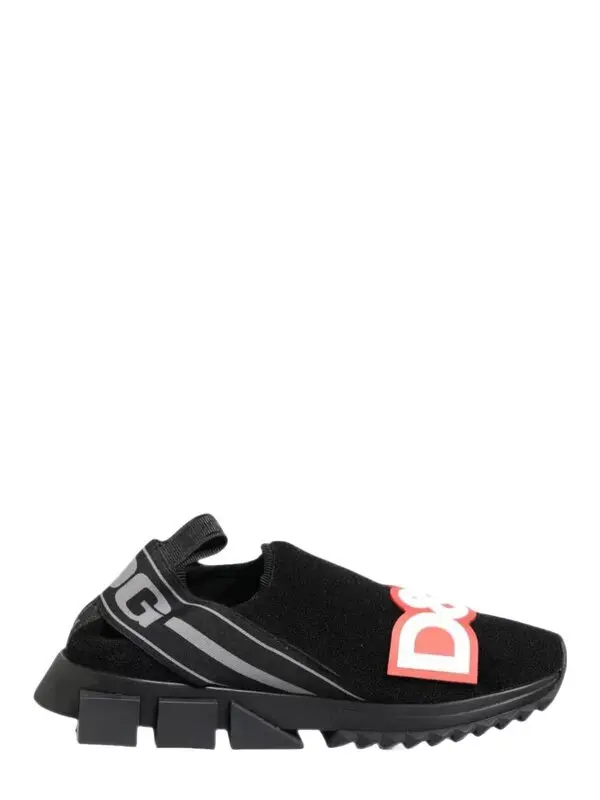 Dolce & Gabbana Sorrento Logo-strap Slip-on Sneakers - Black