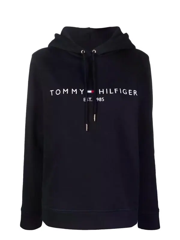 Tommy Hilfiger Embroidered Logo Pullover Hoodie - Blue