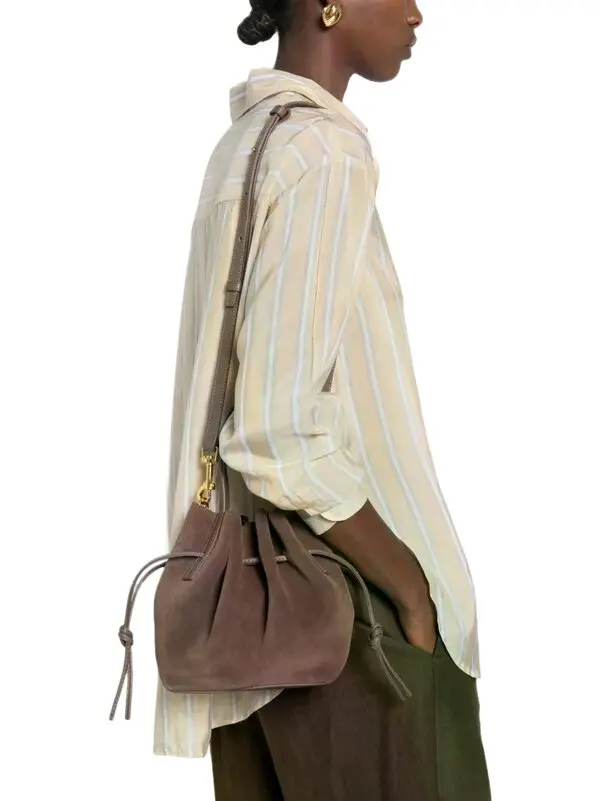Yuzefi Mini Scallop Suede Tote Bag - Brown