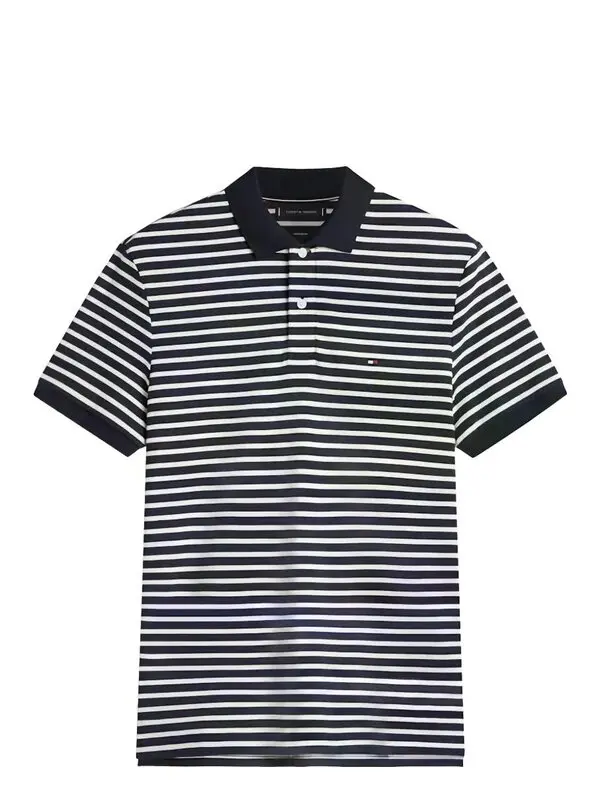 Tommy Hilfiger Striped-patterned Polo Shirt - Black