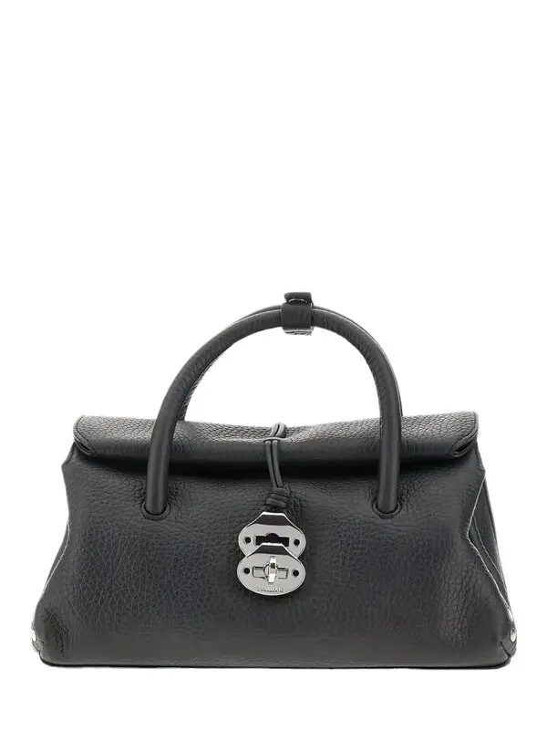 ZANELLATO Dotta Small Grain Leather Tote Bag - Black