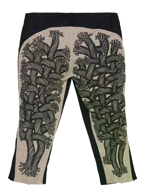 NEMEN Rope Print Cropped Trousers - Black