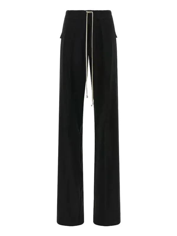 Rick Owens Dietrich Wide Leg Drawstring Trousers - Black