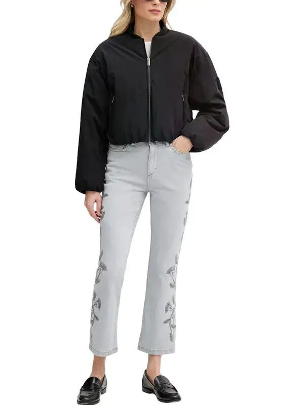 HOSS INTROPIA Bonnie Floral Embroidered Jeans - Grey