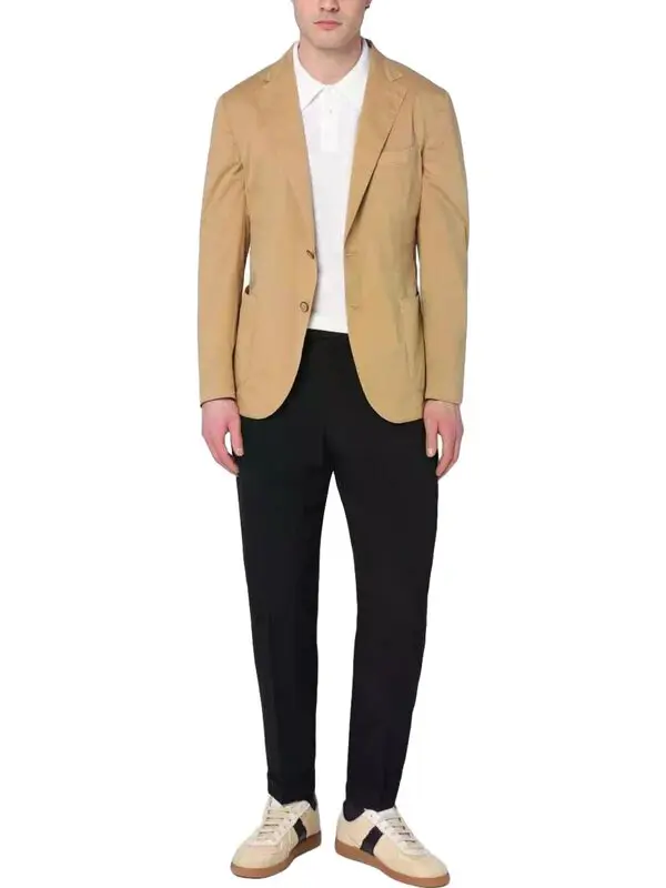 SANTANIELLO Single-breasted Notched-lapels Blazer - Neutrals