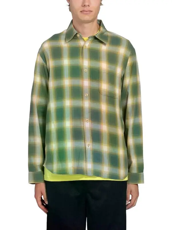 StÜssy Beach Plaid Ombre Shirt - Green