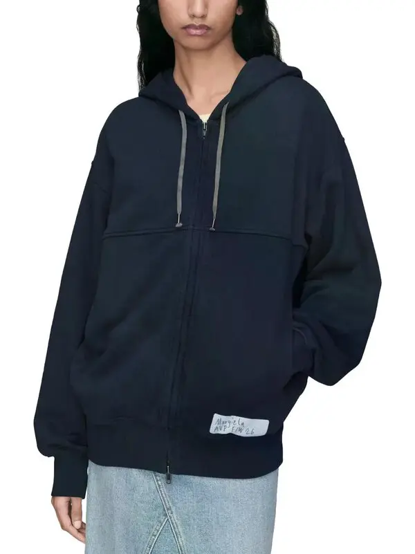 MAISON MARGIELA Graphic Print Zip-up Hoodie - Blue