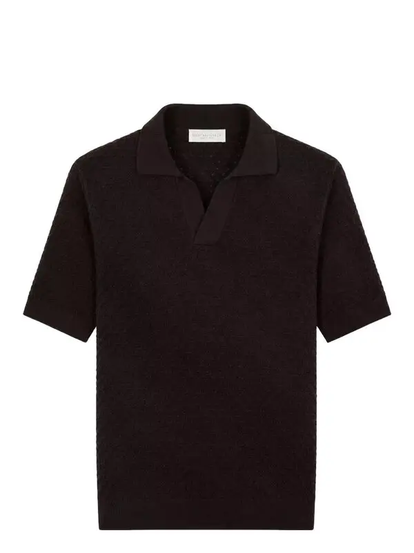 LUIGI GENTILE Open-knit Short-sleeve T-shirt - Brown