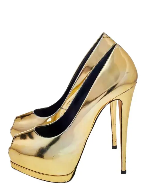 GIUSEPPE ZANOTTI Peep-toe Platform Stiletto Pumps - Gold