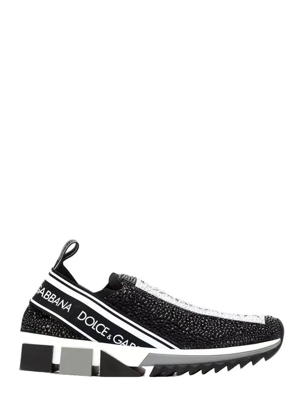 Dolce & Gabbana Sorrento Embellished Slip-on Sneakers - Black