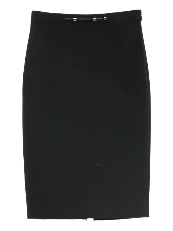 Elisabetta Franchi Logo-plaque Pencil Midi Skirt - Black