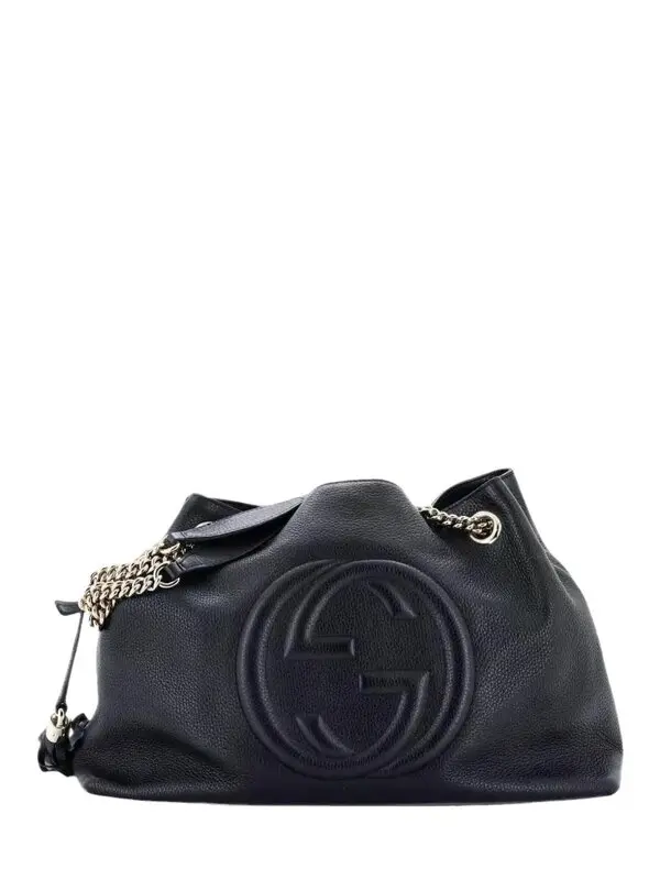 Gucci Soho Chain Strap Leather Medium Shoulder Bag - Black