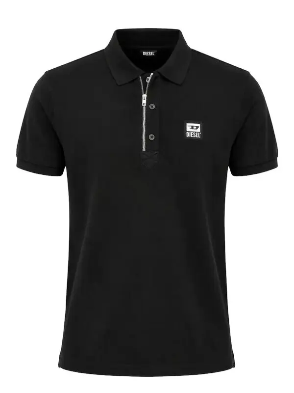DIESEL® Harry Logo-patch Polo Shirt - Black