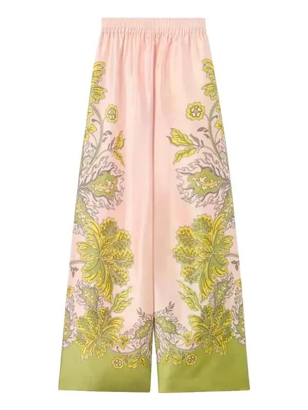 La DoubleJ Floral Print Palazzo Pants - Pink