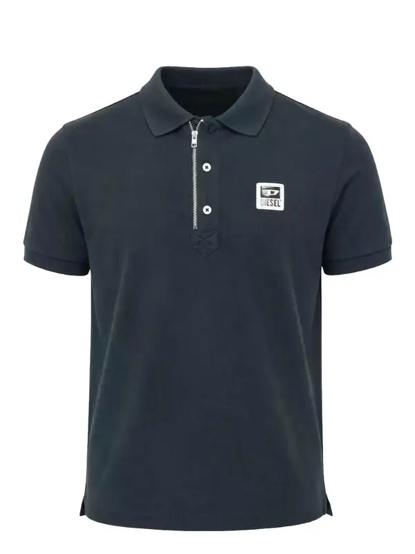 DIESEL® Harry Logo-patch Polo Shirt - Black
