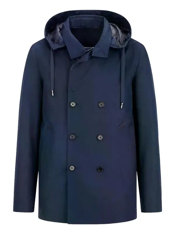 Dolce & Gabbana Double-breasted Hooded Jacket - Blue