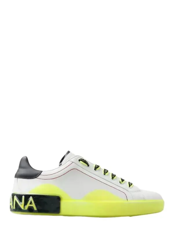 Dolce & Gabbana Portofino Leather Sneakers - White