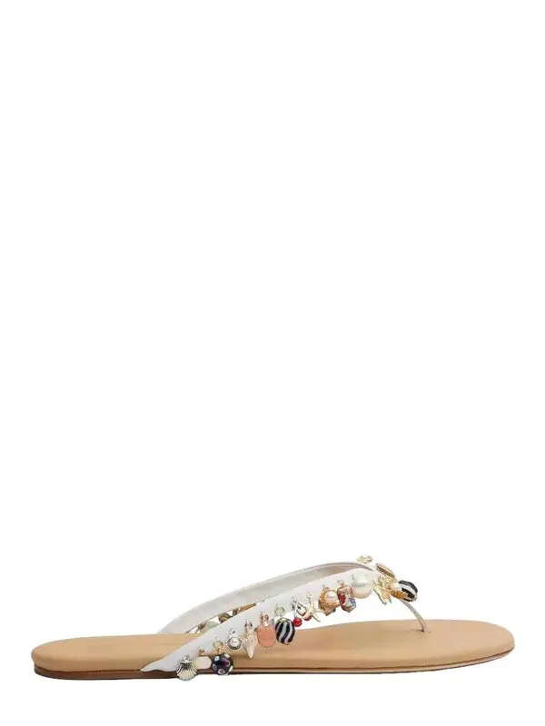 Christopher Esber Embellished Charm Flip-flops - White