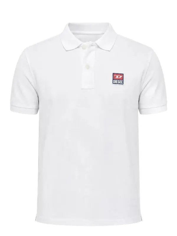 DIESEL® Smith Logo-patch Polo Shirt - White