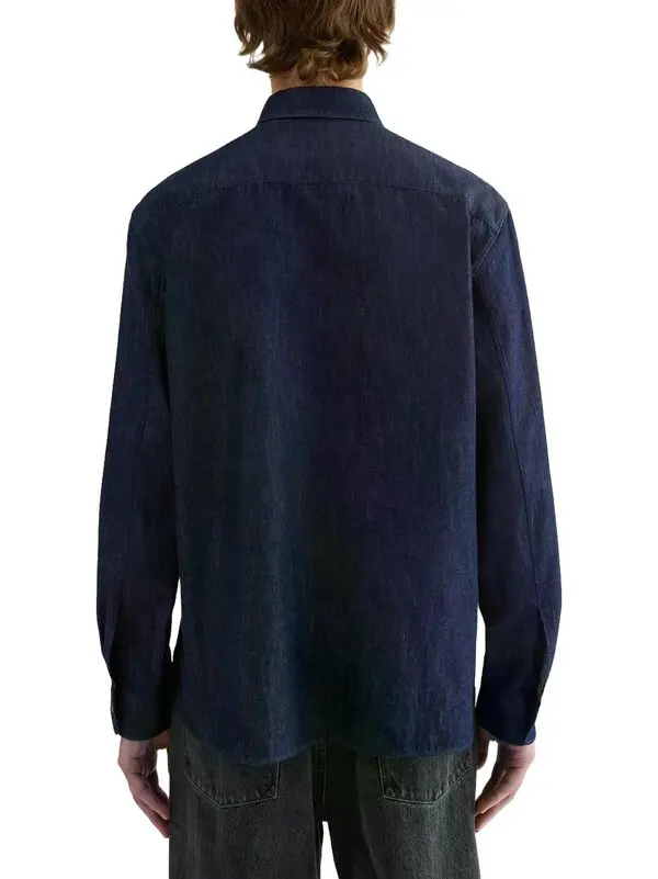 JIL SANDER Cotton Chambray Shirt - Blue