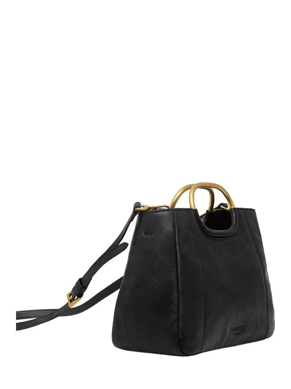 TWINSET Metal-handle Leather Tote Bag - Black