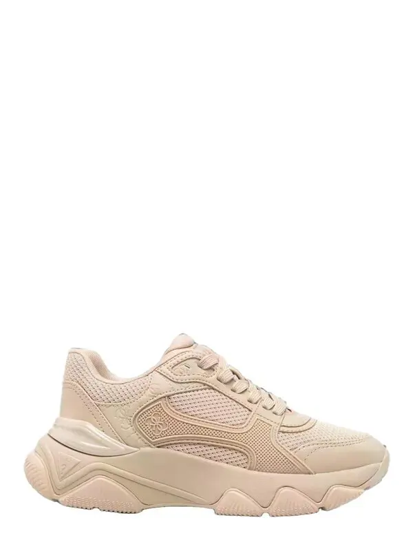 Guess Logo-embossed Leather Sneakers - Neutrals