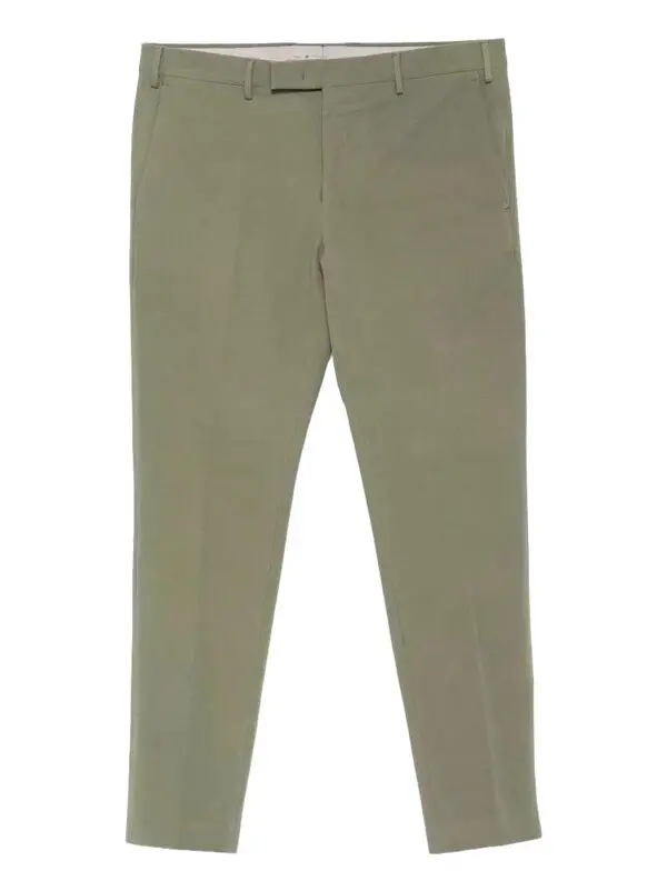 PT TORINO Tailored Trousers With Pressed Crease - Green