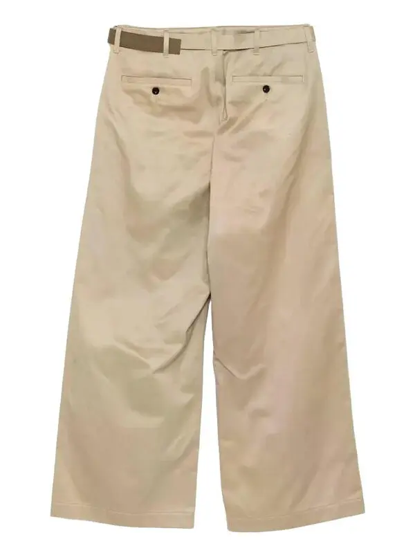 Sacai Wide Chino Pants - Neutrals