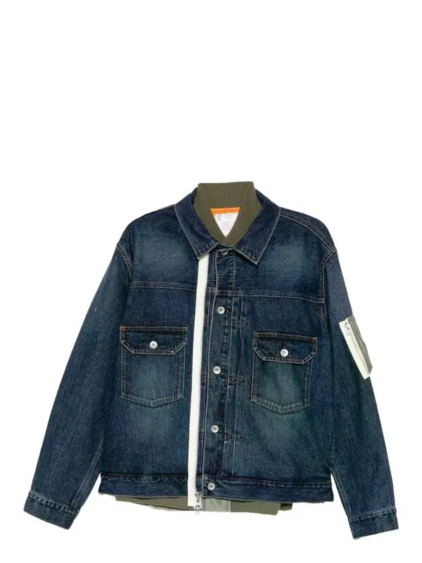 Sacai Layered Denim Twill Jacket - Blue
