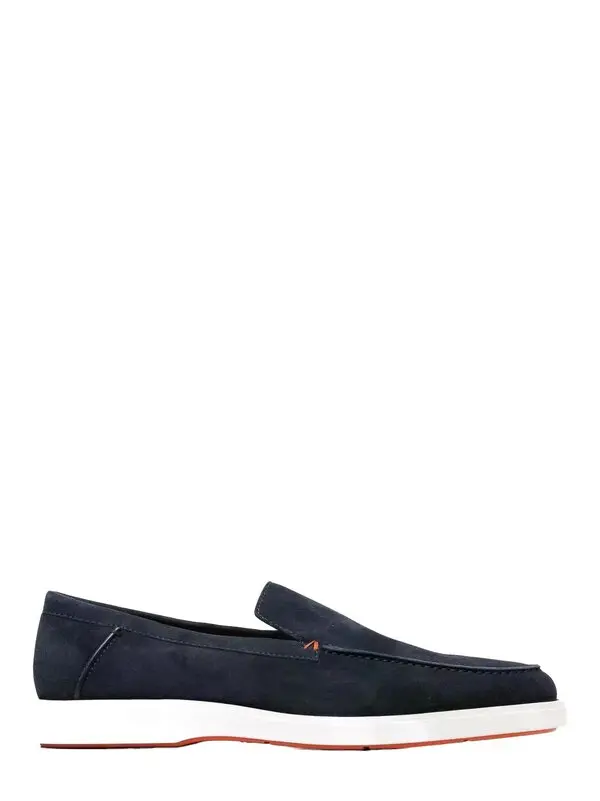 Santoni Slip-on Suede Loafers - Blue