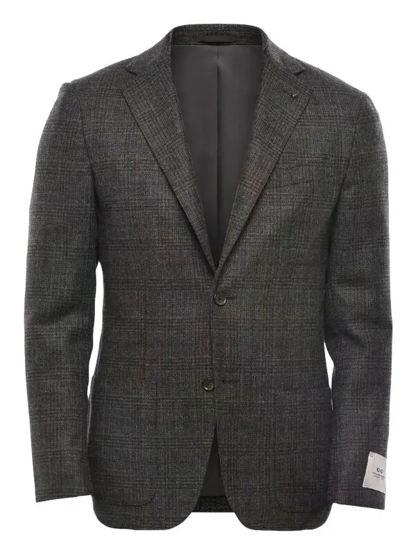 Corneliani Checked Single-breasted Blazer - Brown