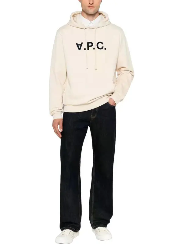 A.p.c. Logo Print Hoodie - Neutrals