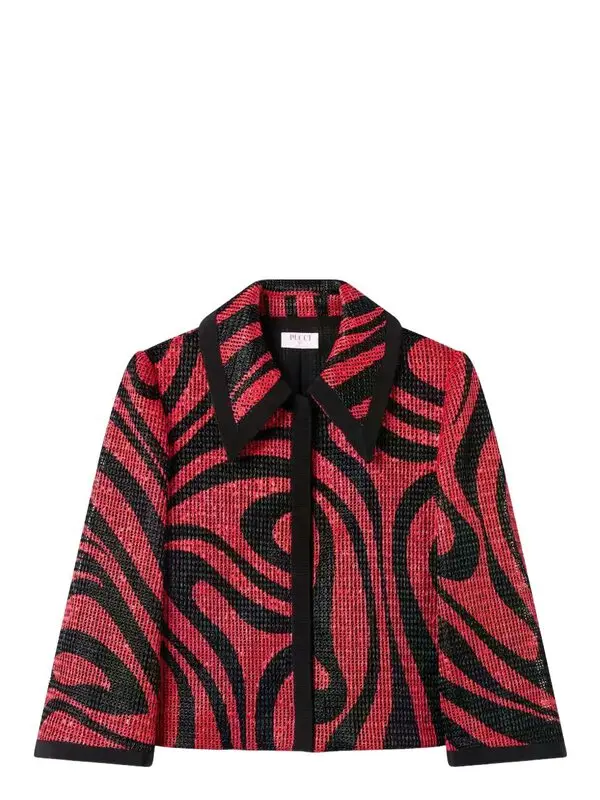 Emilio Pucci Printed Raffia Net Jacket - Red