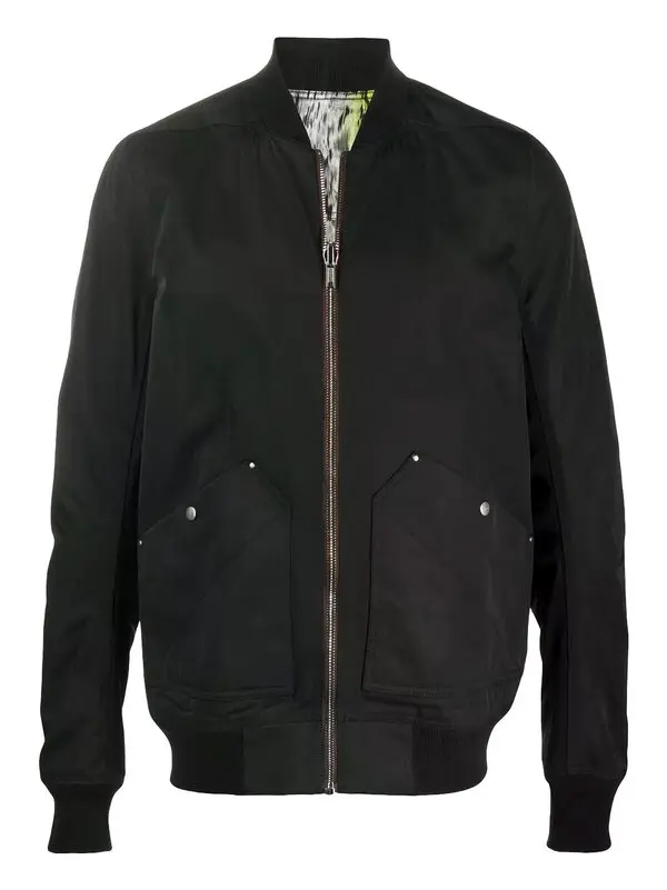 Rick Owens Abstract Print Bomber Jacket - Black