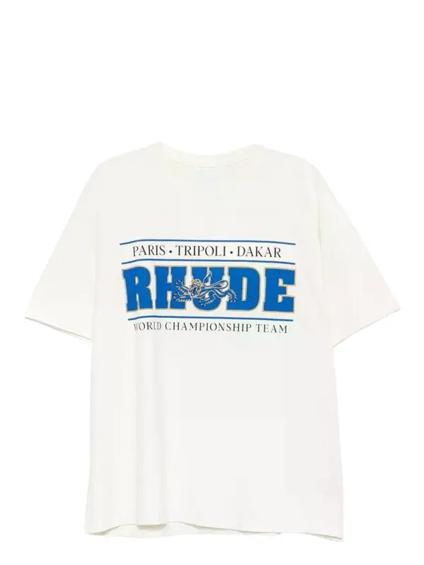 Rhude Logo-print T-shirt - Neutrals