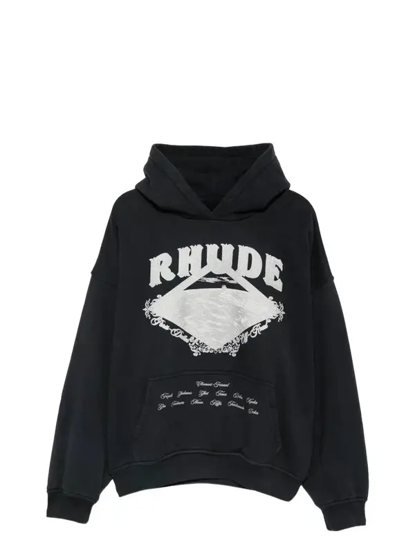 Rhude Logo-print Hoodie - Black