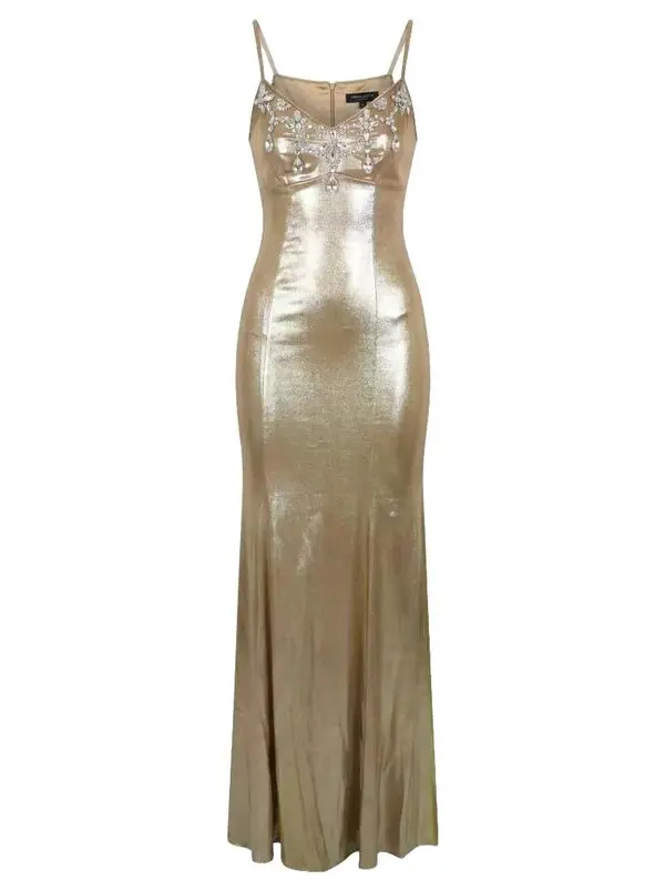 Dolce & Gabbana Crystal-embellished Metallic Maxi Dress - Gold