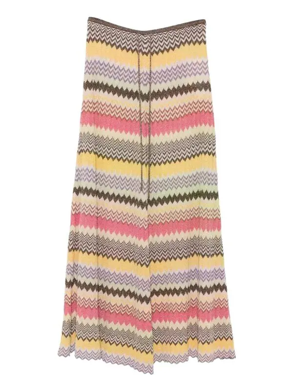 Faithfull The Brand Ria Chevron-knit Midi Skirt - Pink
