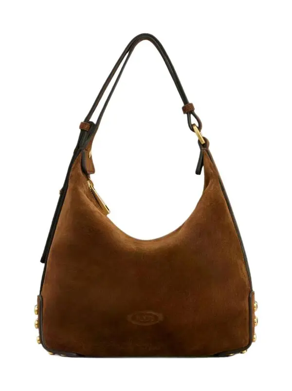 TOD'S Suede Mini Bag With Metal Dots - Brown
