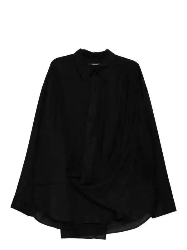 SONGZIO Draped Layered-detail Shirt - Black