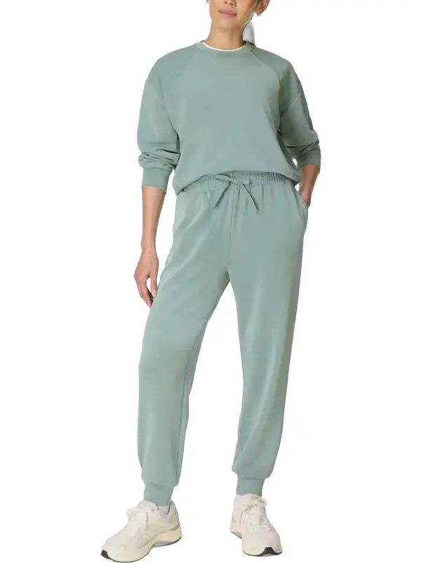 Sweaty Betty Ribbed Panel Raglan Sleeve Sweatshirt - Green