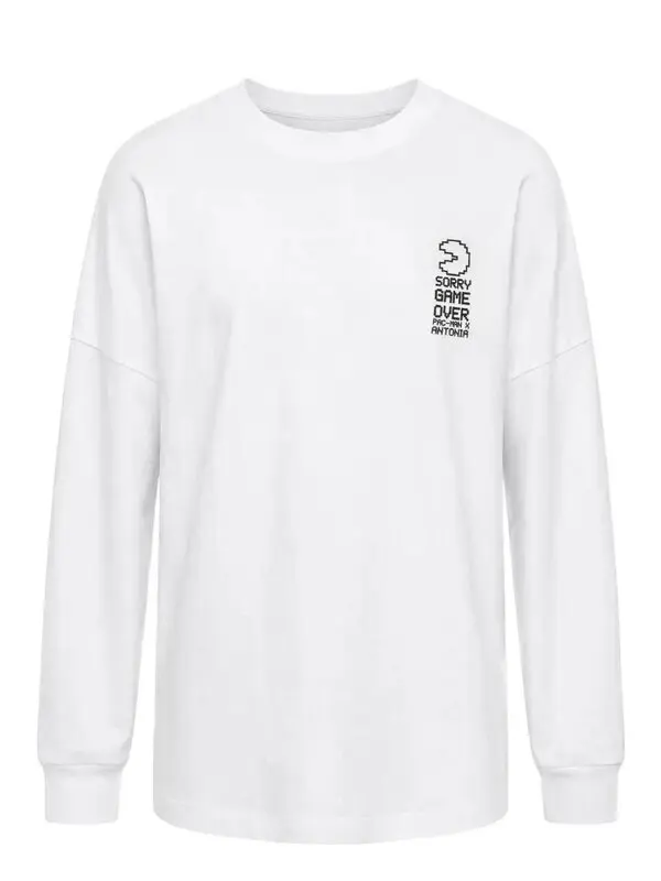 W/STUDIO Pac-man Print Long-sleeve T-shirt - White