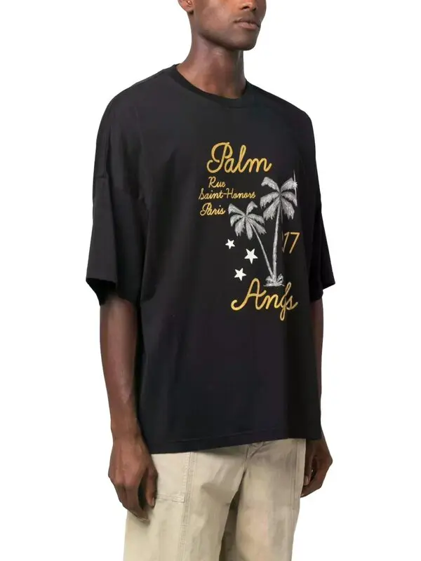 Palm Angels Palm Paris Cotton Sweatshirt - Black