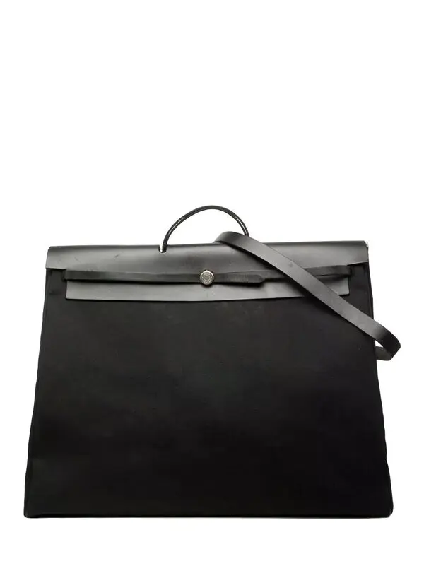 Hermès Toile Herbag Tgm Travel Bag - Black
