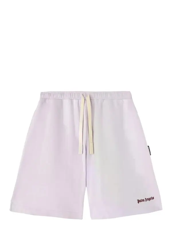 Palm Angels Logo Print Cotton Shorts - Pink
