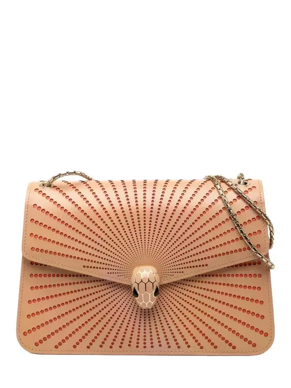 BVLGARI Medium Laser Cut Calfskin Sunshine Serpenti Forever Shoulder Bag - Neutrals