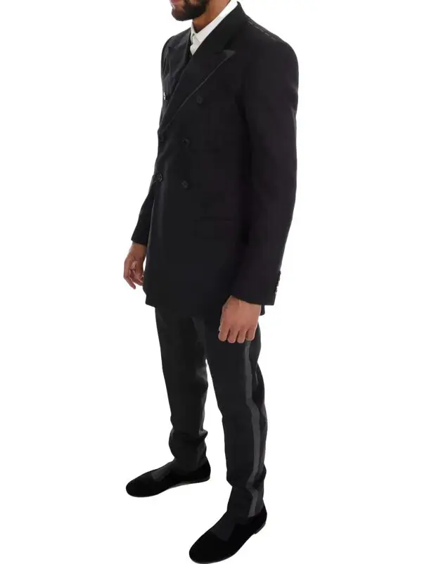 Dolce & Gabbana Double-breasted Wool Suit - Black
